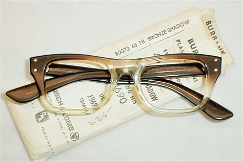 Bausch And Lomb Vintage Horn Rim Black Safety Eyeglasses