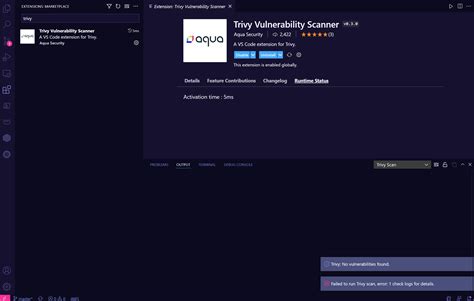 Trivy Extension For Vscode Throws A Scan Error Says To Check Logs But