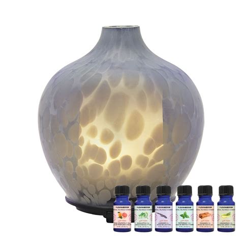 T Zone Health Blue Art Glass Ultrasonic Diffuser The Home Depot Canada