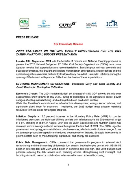 Cuts International Lusaka On Linkedin Joint Statement Civil Society
