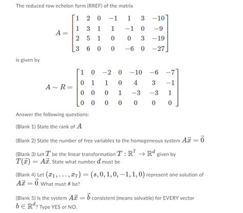 The Reduced Row Echelon Form Rref Of The Matrix 1 2