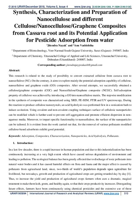 Pdf Synthesis Characterization And Preparation Of Nanocellulose And