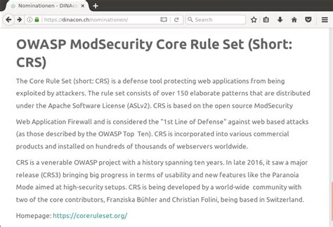 Crs Project Nominated For Swiss Dinacon Award Crs Project