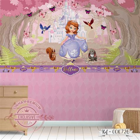 Papel De Parede Princesa Sofia Personalizado Com Nome Elo7