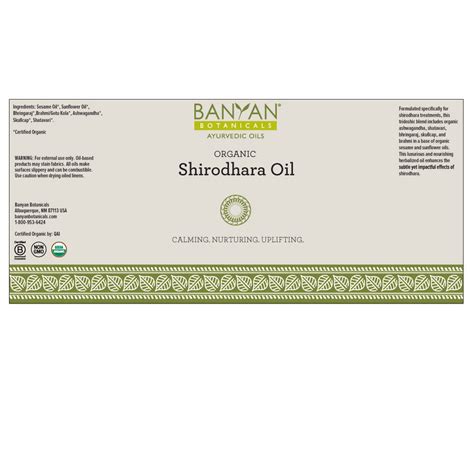 Shirodhara Oil Ayurvedic Massage Oils Banyan Botanicals