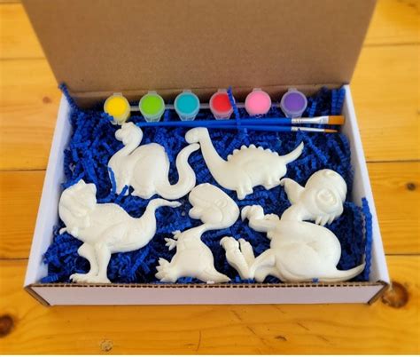 Kit De Pintura De Dinosaurios Idea De Regalo De Dinosaurio Etsy
