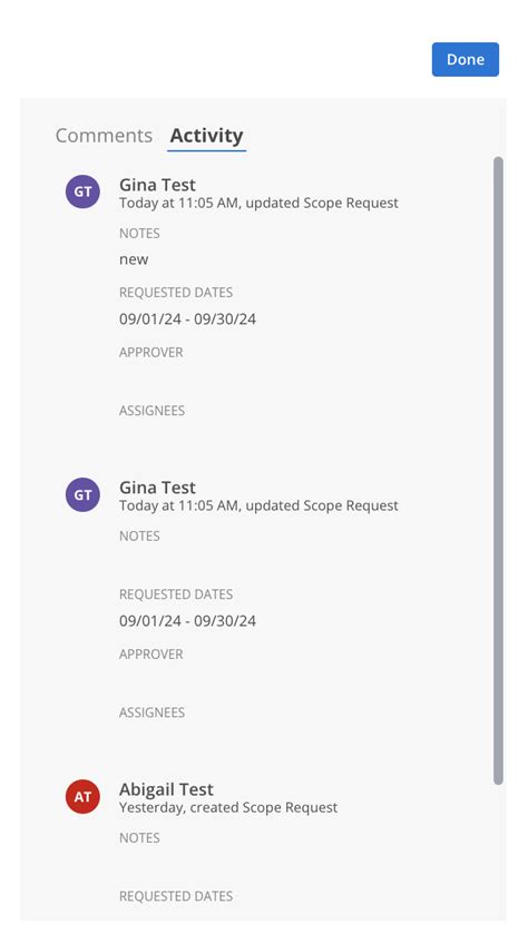 Scope Request Modal Mosaic
