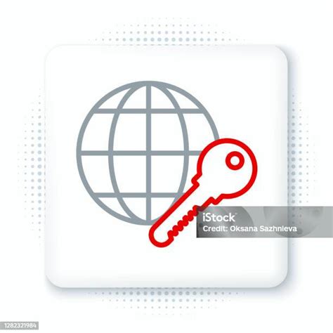 흰색 배경에 격리 된 라인 글로브 키 아이콘 다채로운 개요 개념 벡터 0명에 대한 스톡 벡터 아트 및 기타 이미지 0명
