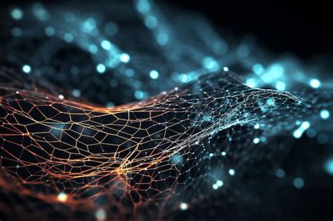 Premium Ai Image Network Connection Of Points And Lines Data Technology Digital Background D