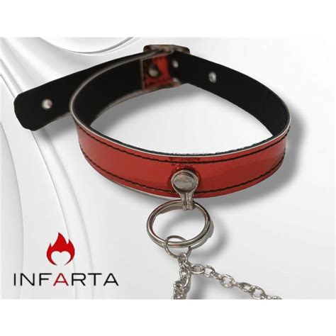 Pezoneras De Cadena Con Collar Y Corazon Rojo Infarta Fetish Lenceria Femenina Pezoneras