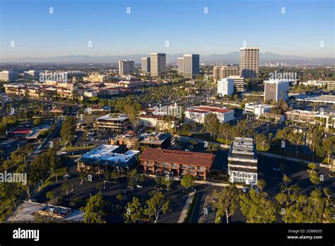 Aerial View Of Downtown Newport Beach Skyline And Fashion Island Mall