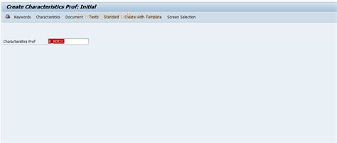 CLWE SAP Tcode Create Characteristic Profile MMS