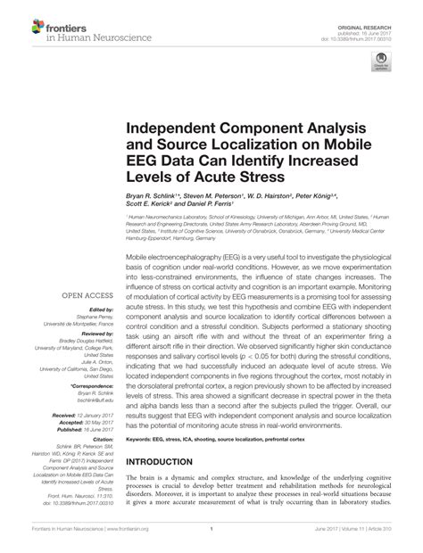 Pdf Independent Component Analysis And Source Localization On Mobile