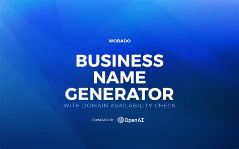 Business Name Generator With Domain Availability Check