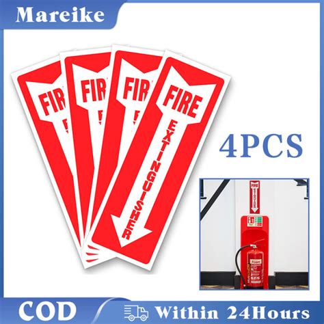 4Pcs Fire Extinguisher Signage Sticker Laminated Signage 12 X 4 Inch