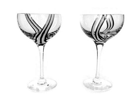 Caithness Panache Midnight Wine Glasses Set Of Two Crystal Stemware