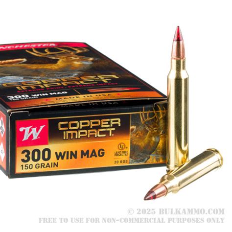 20rds Winchester 300 Win Mag 150gr Copper Discounted