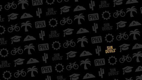 Sun Devils Noir — Asu Black Pattern Hd Wallpaper 1920x1080