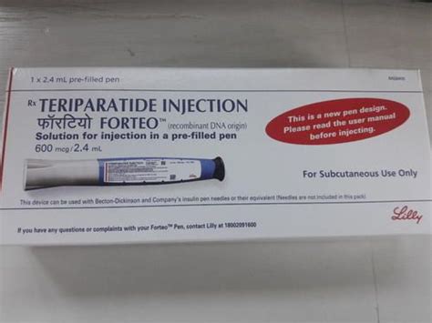 Teriparatide Injection Packaging Size 1x 24 Ml Packaging Type Box