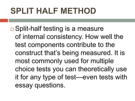 Reliability And Its Types Split Half Method And Test Retest Methods PPT