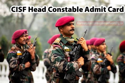 Cisf Head Constable Admit Card 2025 Out Download Hall Ticket