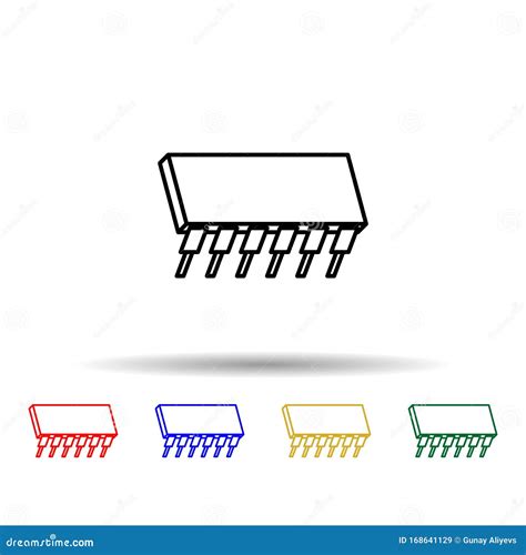 Shift Register Multi Color Style Icon Simple Thin Line Outline Vector