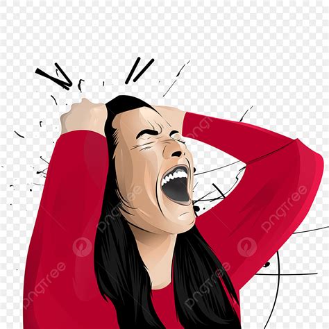 화가 난 여자 클립 아트