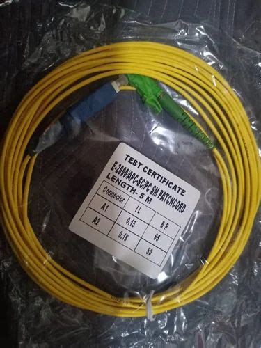 FIBER PATCH CORD E 2000 APC TO SC PC SM SX 5M Yellow At 403 Piece In Noida