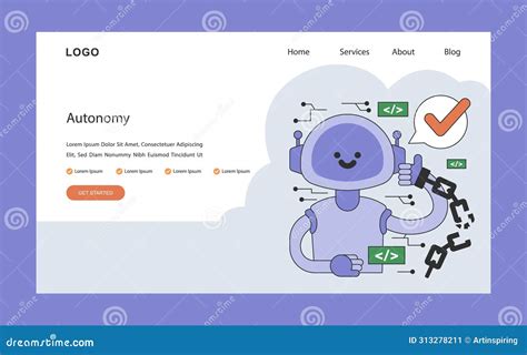 Ai Ethics Web Or Landing Ai Robotic Character Delineates The Facets Cartoon Vector