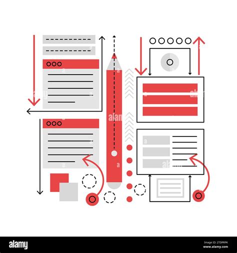 Design Wireframe Sketching Web Development Website Design Graphic Icon Illustration Stock