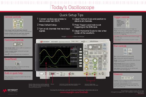 Keysight Oscilloscope Quick Setup Tips Poster Telecommunications