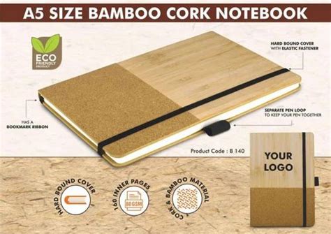 Perfect Bound Bamboo Cork Notebook With Elastic Fastener A5 At Rs 155 Piece In New Delhi