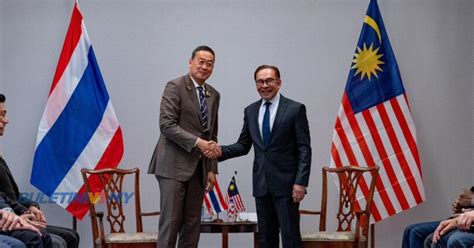 Anwar Srettha Bincang Kukuh Kerjasama Malaysia Thailand Buletin Tv3