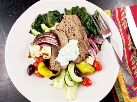 Grilled Greek Salad With Lamb Gyros Meat Hummingbird Thyme