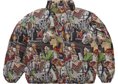 Supreme Bless Tapestry Down Puffer Jacket Multicolor Mens Fw23 Us
