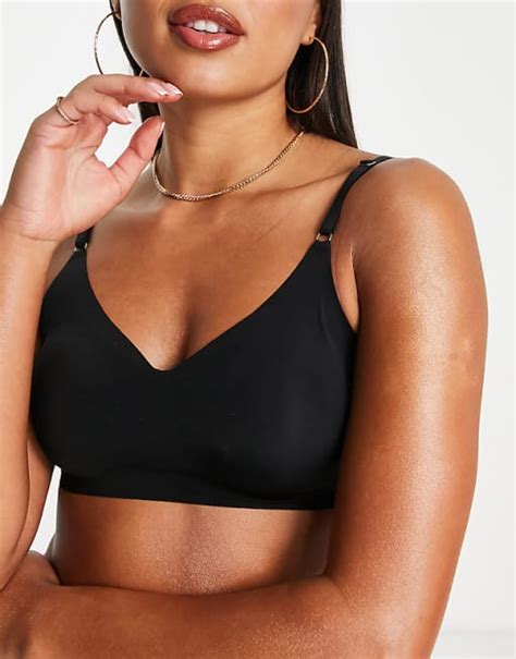 Fashionkilla Nahtloser Bh Und Tanga In Schwarz Asos