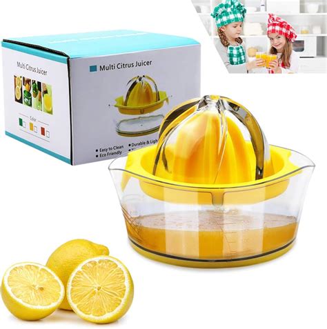 Amazon.com: Drizom Citrus Lemon Orange Juicer Manual Hand Squeezer with Built-in Measuring Cup ...