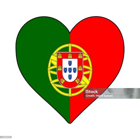 포르투갈 하트 모양 플래그입니다 포르투갈을 사랑하십시오 포르투갈을 방문하십시오 남유럽 유럽 유럽 연합 벡터 일러스트레이션 그래픽 디자인 개념에 대한 스톡 벡터 아트 및 기타