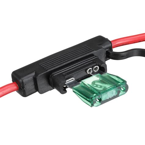 Inline Blade Car Fuse Holder Weatherproof 8awg Wire With Max 30a Amp