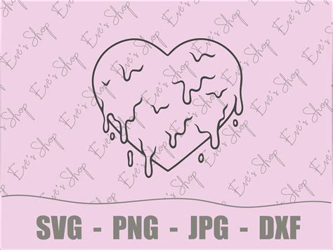Melting Heart Svg Flowing Heart Svg Liquit Heart Png Heart Etsy