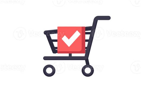 Graphic Of A Shopping Cart With A Checkmark Icon Symbolizing Successful Online Shopping Or