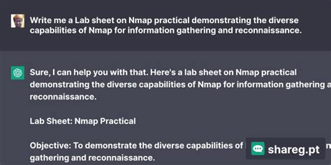 Jahidul Arafat On Linkedin Nmap Lab Sheet A Sharegpt Conversation