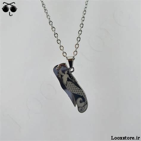 گردنبند چاقو دار بازشو استیل طرح پری دریایی اکسسوری لوکس استور
