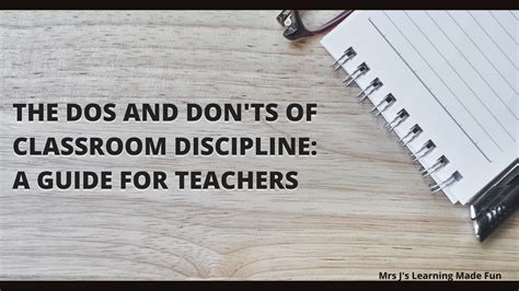 The Dos And Donts Of Classroom Discipline A Guide For Teachers Jj Resource Creations