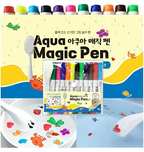 워터매직펜 물놀이 욕조놀이 그림놀이 아쿠아 스푼포함 매직펜 11색 티몬
