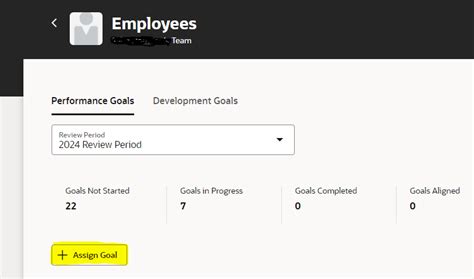 Team Goal Center Assign A Goal Not Appearing In Redwood Ui — Cloud Customer Connect