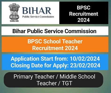 Bpsc Teacher Recruitment 2024 Apply Online For Teacher Posts