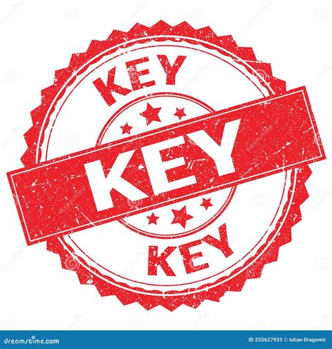 Key Text On Red Round Stamp Sign Stock Illustration Illustration Of