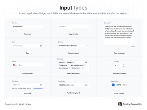 Input Types By Dmitry Sergushkin On Dribbble