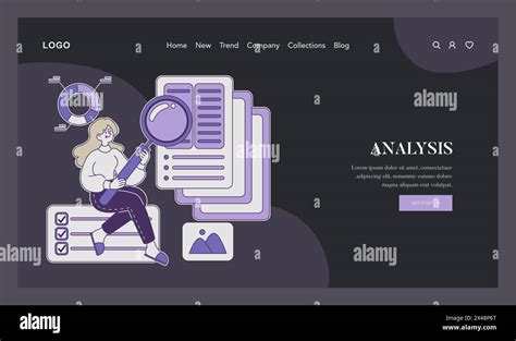 Analysis Concept A Focused Woman Examines Data With A Magnifying Glass